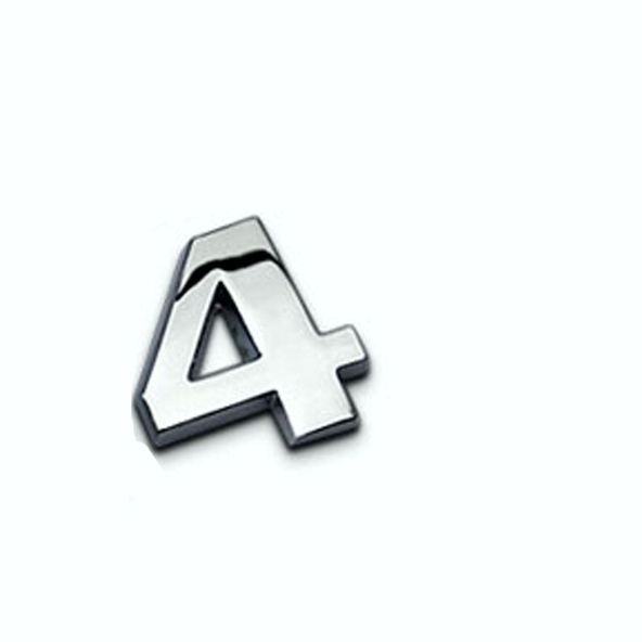 Silver Metal DIY 3D Alphabet Letter Digital Number Car Emblem Sticker 1 ...