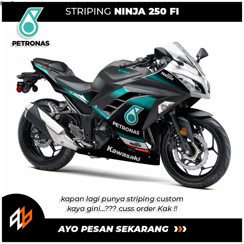 Cutting STRIPING ninja fi petronas/ninja Sticker 250 fi petronas Theme ...