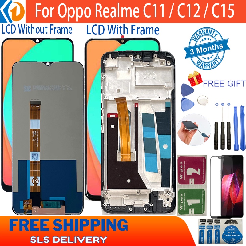 Original For OPPO A15 A15S A35 2020 Realme C11 C12 2020 LCD Display Screen With Frame Display ...