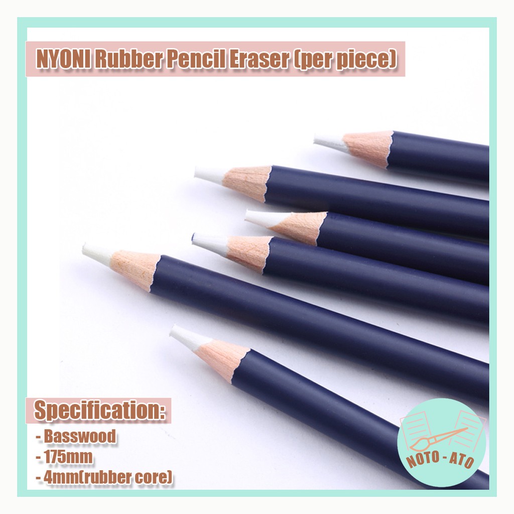 NYONI Rubber Pencil Eraser (per piece) - graphite eraser | Shopee ...