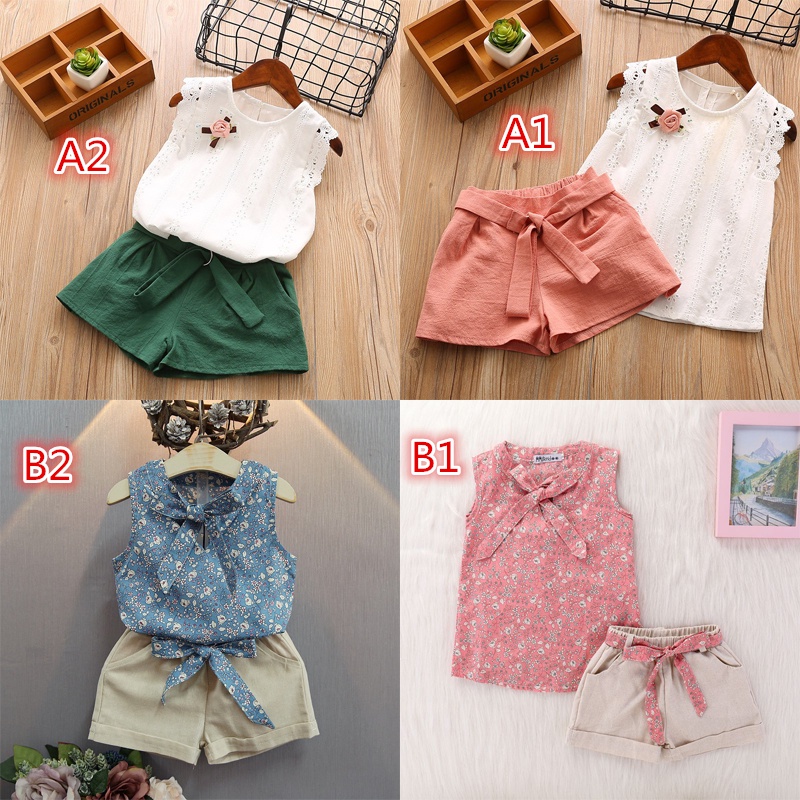 Kids Girls Terno Girl's Terno Girls Blouse + Shorts Suits Children ...