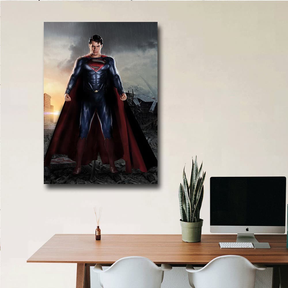 Dc Superhero Dc Superman 2 Wooden Frame Art Wall Silk Cloth Poster A3 ...