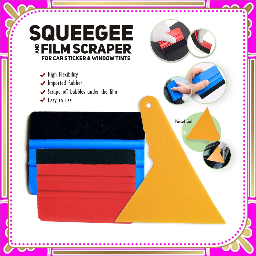 Squeegee for Car Sticker (Red, Yellow and Blue) | Shopee Philippines