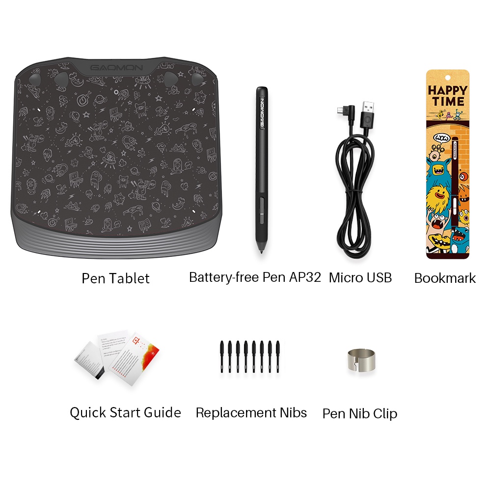 GAOMON S630 Graphics Drawing Tablet 8192 level pen pressure with 4 ...