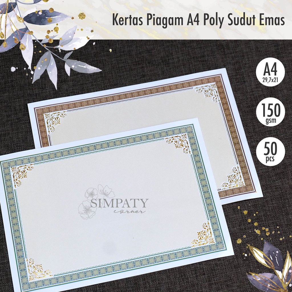 Blank/charter Paper/A4 Certificate Paper Gold foil Simpaty | Shopee ...