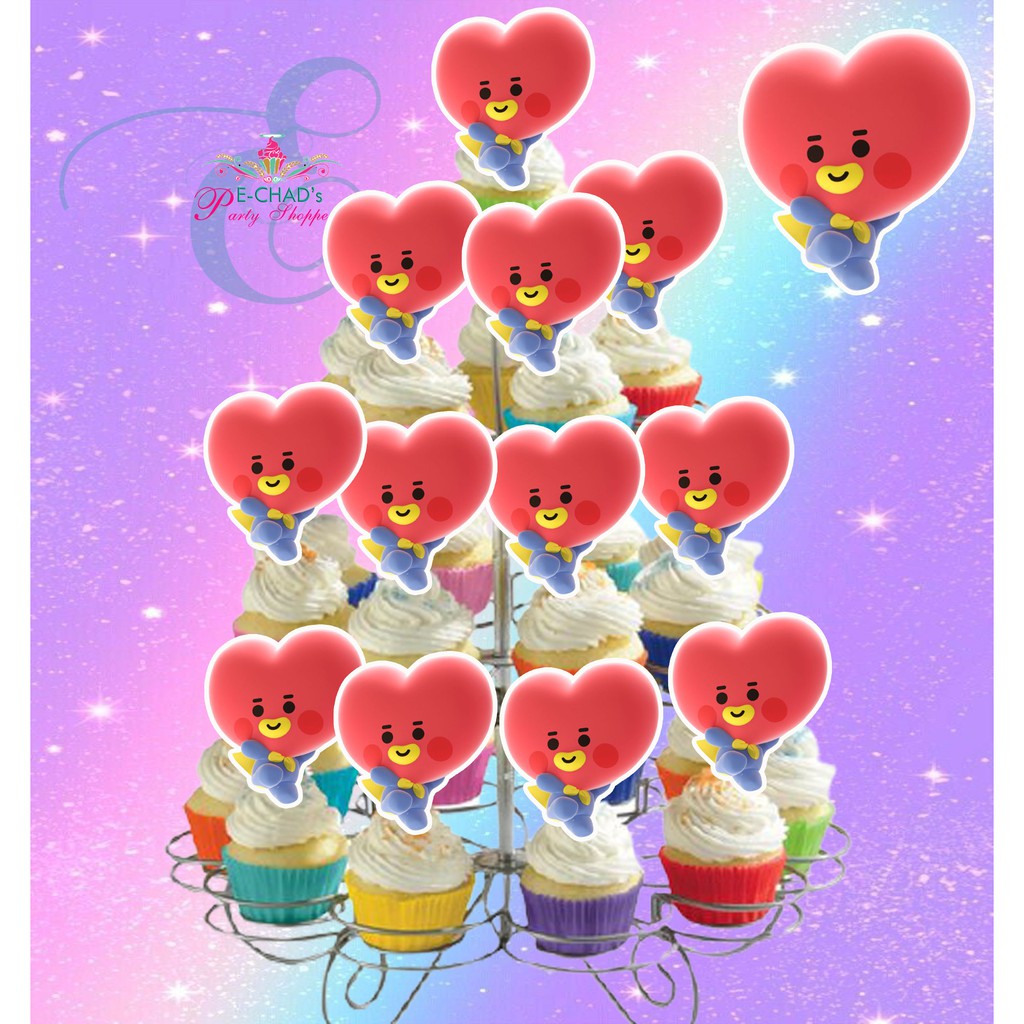 BTS BT21 Tata Theme cupcake topper (12pcs./pack) | Shopee Philippines