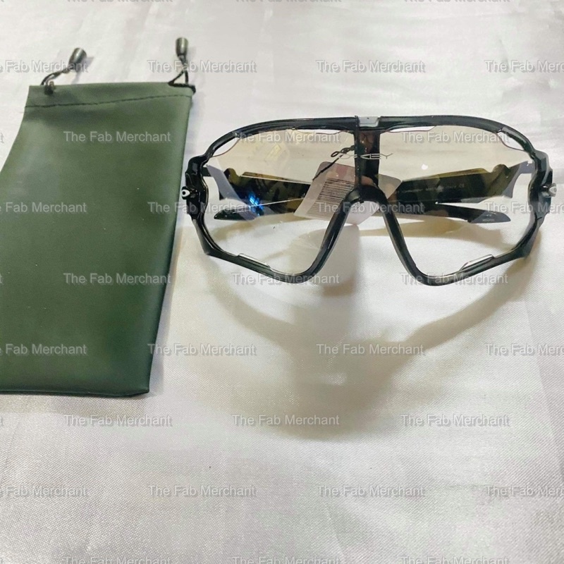 OX25224 #7 Clear Cycling Bike Shades Sunglasses in All Black Glass ...