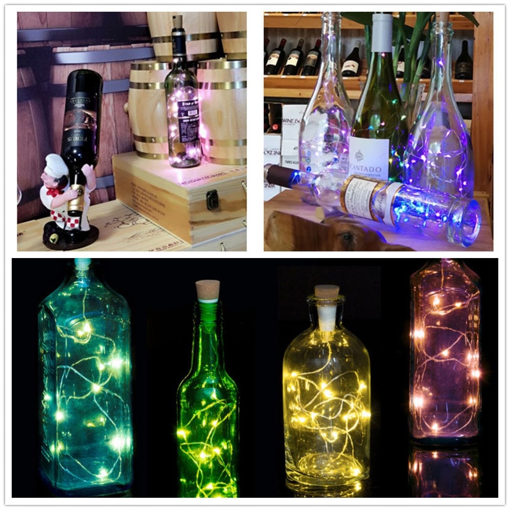 LED Lights String led Wine Bottle with Cork 20 LED Bottle Lights ...