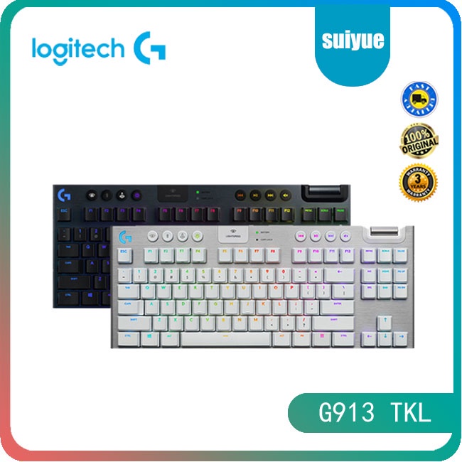 Logitech G913 TKL Wireless Bluetooth Mechanical Gaming Keyboard-White ...