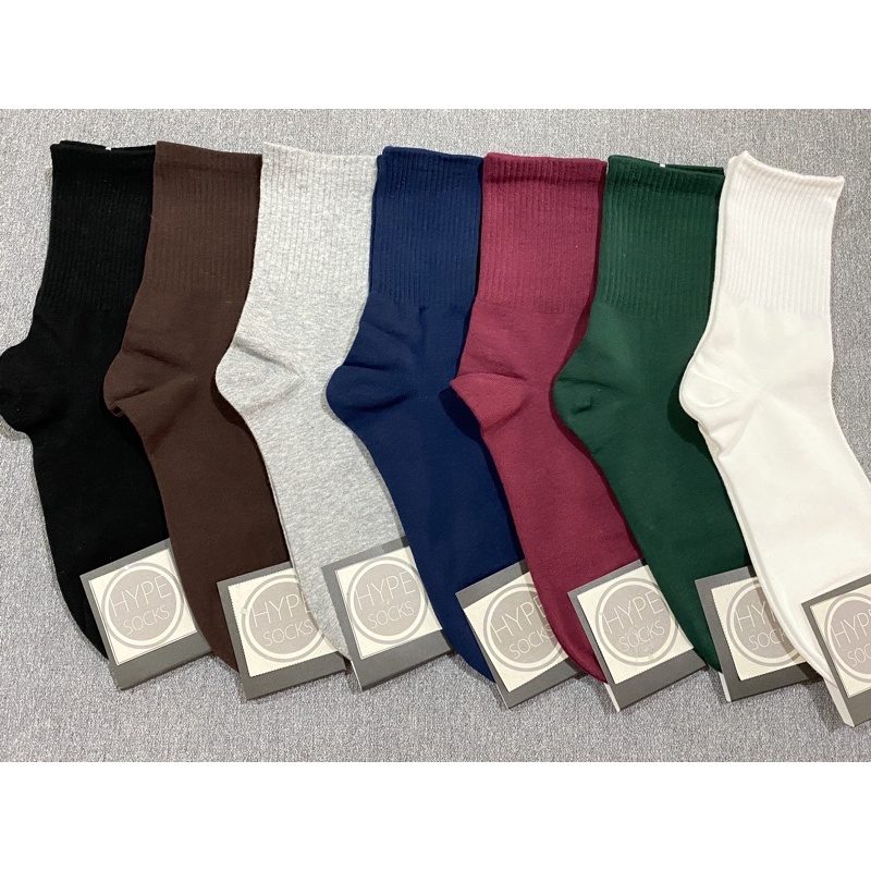 Basic Plain Iconic Socks Mid Socks | Shopee Philippines