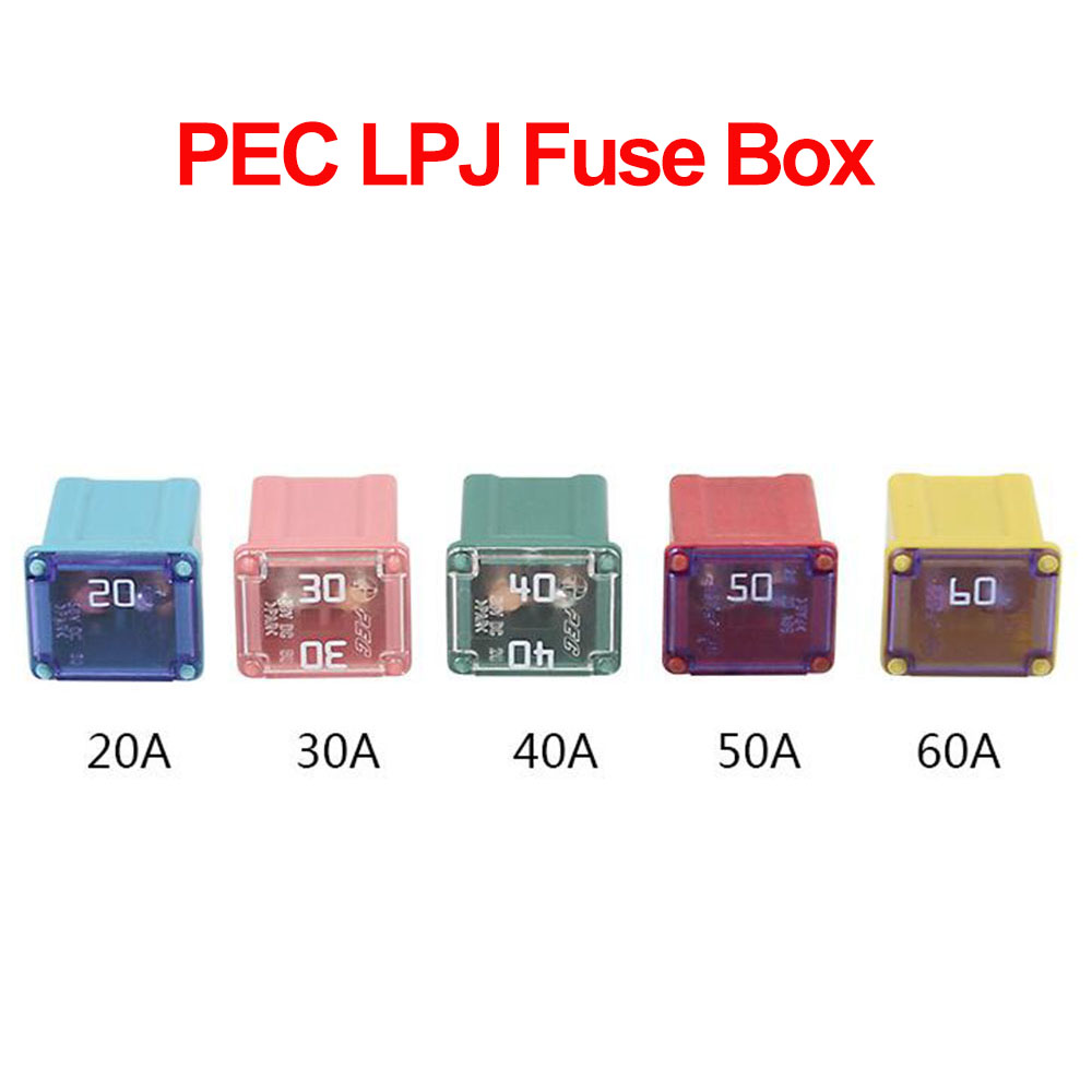 1Pc PEC Car Fuse Square Shaped Auto Fuse Tube 20A 30A 40A 50A 60A LPJ ...