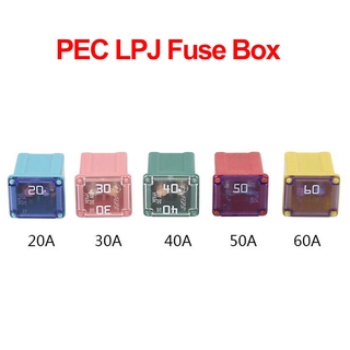 1Pc PEC Car Fuse Square Shaped Auto Fuse Tube 20A 30A 40A 50A 60A LPJ ...