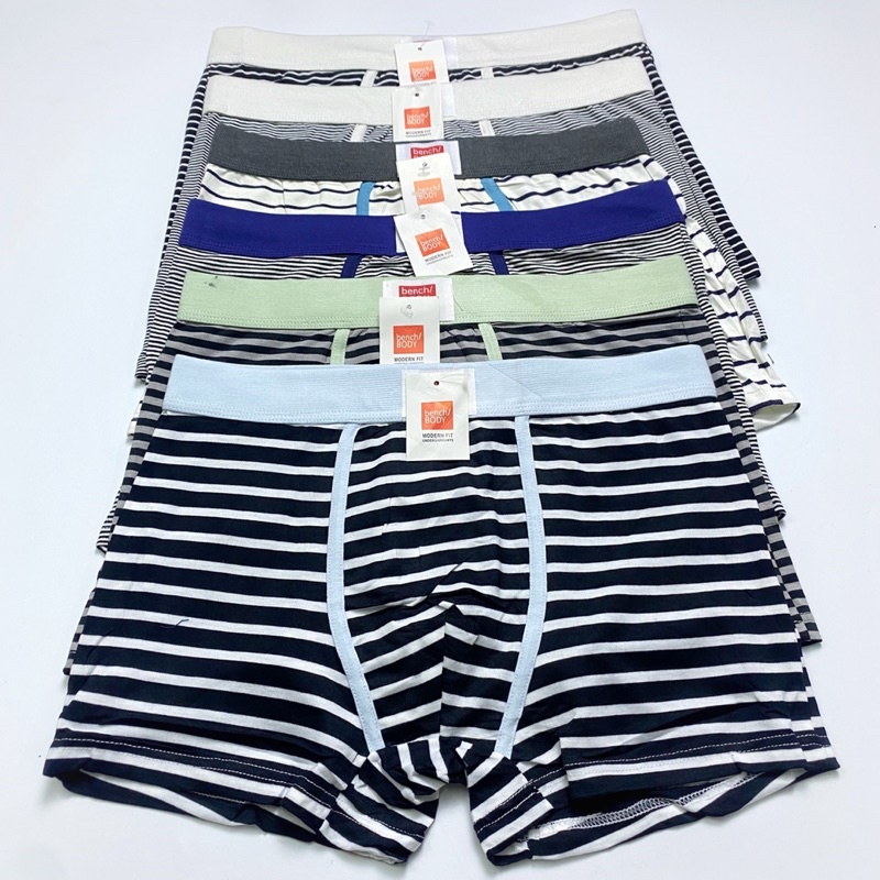 SF 6Pieces Bench Body Men's 100% Cotton Stripe Boxer Briefs High ...
