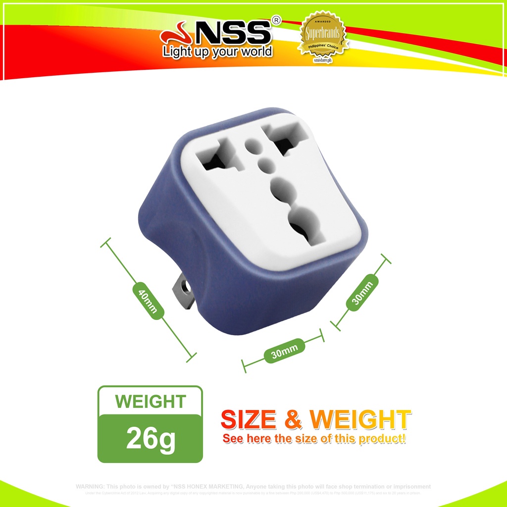 NSS Universal Adaptor All in 1 Travel Adapter Plug Electrical Converter ...