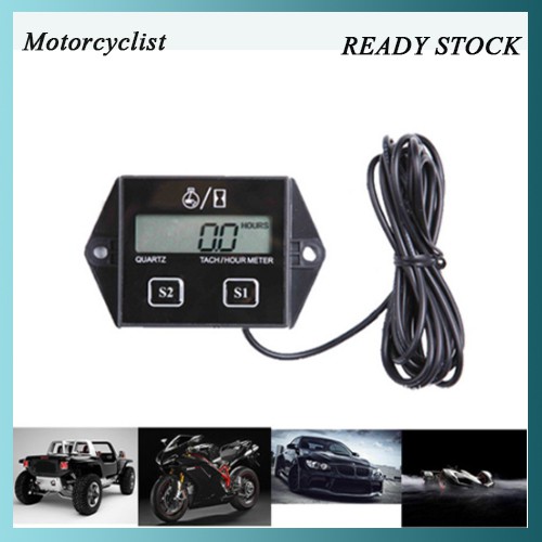 Waterproof Digital Engine Tach Hour Meter Tachometer Gauge Engine RPM LCD Display For Motorcycle ...