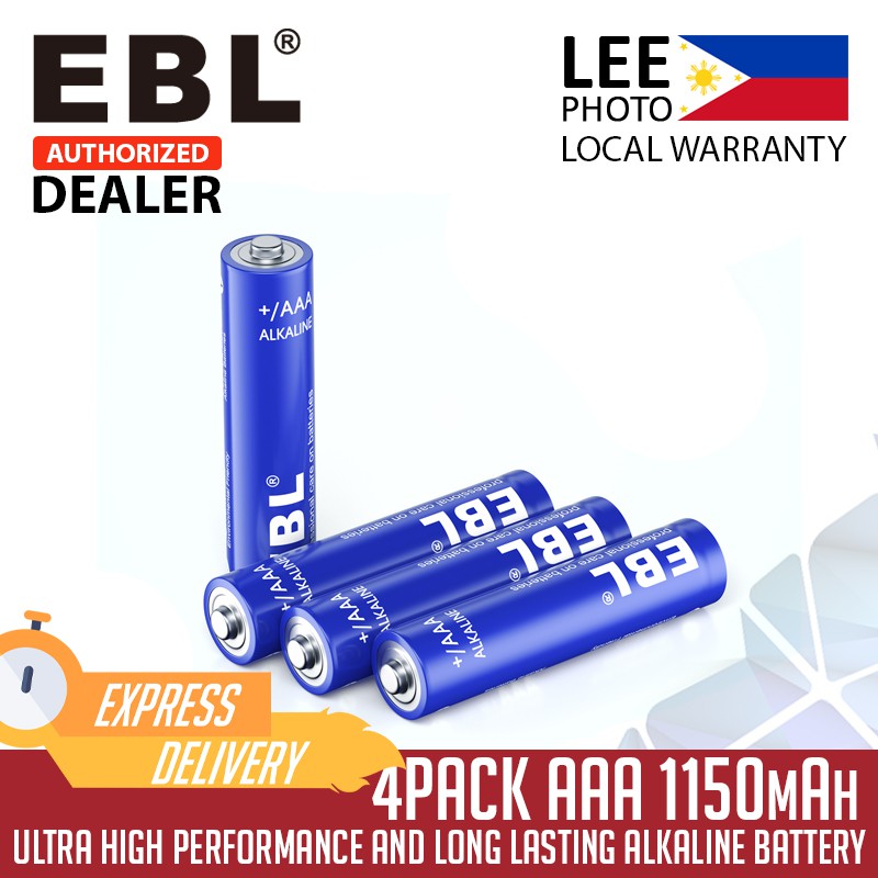 EBL 4PIECES AAA Triple A All-Powerful Alkaline Batteries - TB-LR03 ...