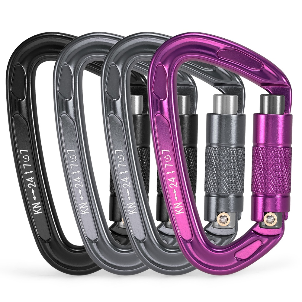 [Lixada Mall] 24KN Twist Locking Gate Carabiner Heavy Duty Auto Lock ...