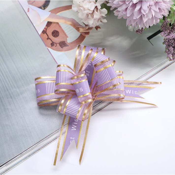 qjoq.ph (10pcs) Hand-pulled "BEST WISHES" bows Ribbon gift & wrapping ...
