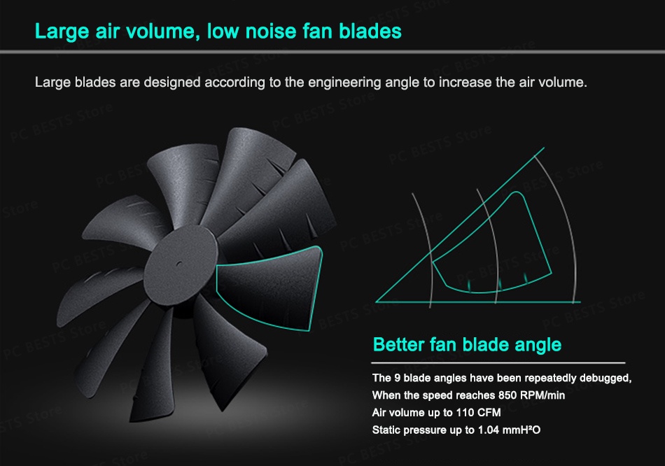 PHANTEKS F200SP Black High Air Volume Computer Case Fan 200mm 3Pin ...