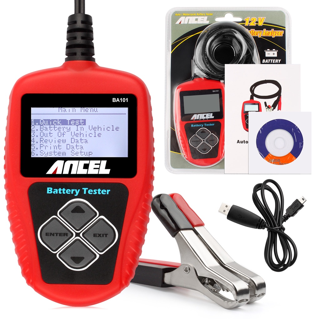 ANCEL BA101 12V Automotive Battery Tester Digital Battery 100-2000CCA ...
