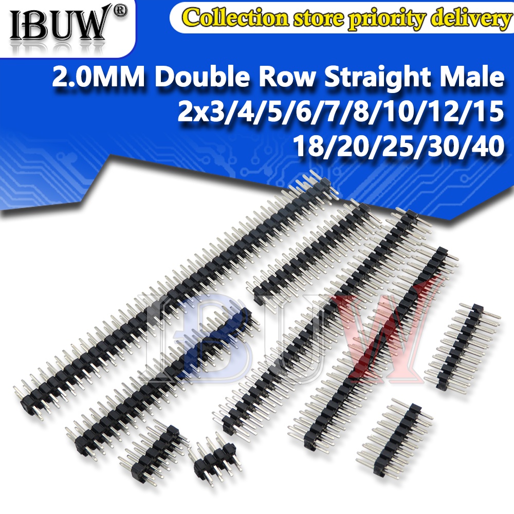 10PCS 2.0MM Double Row Straight Male PIN HEADER 2MM 2X3/4/5/6/8/10/40 ...