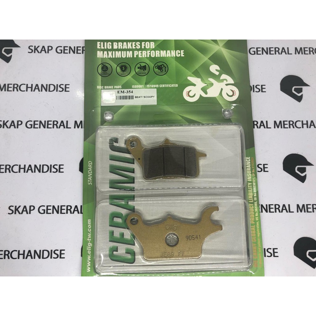 ELIG - FRONT, BRAKE PAD - CLICK V1 / BEAT / SCOOPY / SKYDRIVE 110 ...
