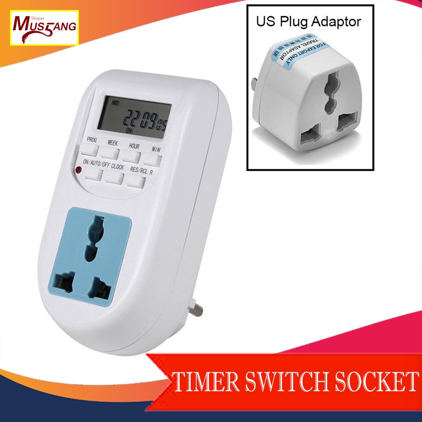 Digital Timer AL-06 Electronic Digital Mains EU Plug In Timer Switch ...