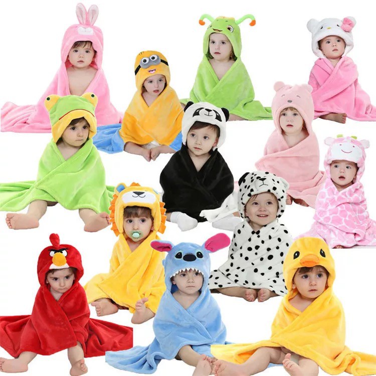 Flannel Pranela Hooded Baby Blanket Baby Bath Towel Baby Towel Swaddle ...
