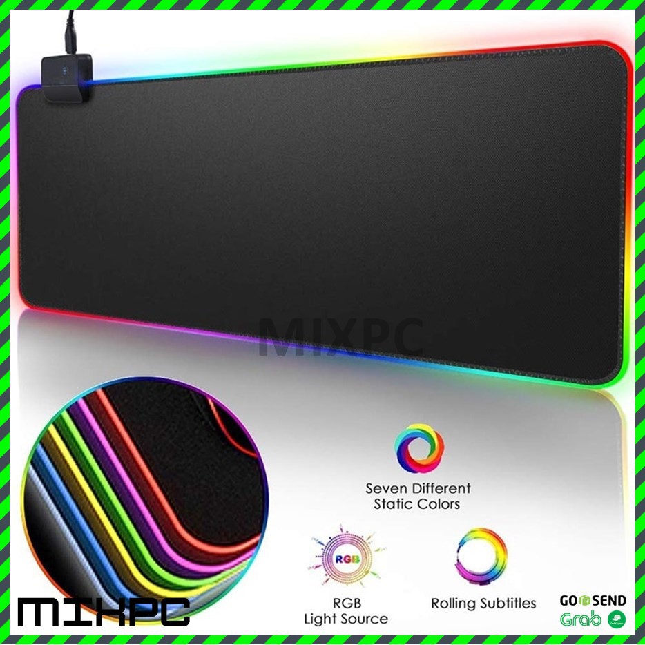 Gaming Mouse Pad RGB Desk Anti Slip With Led Light 300x900mm | Shopee ...