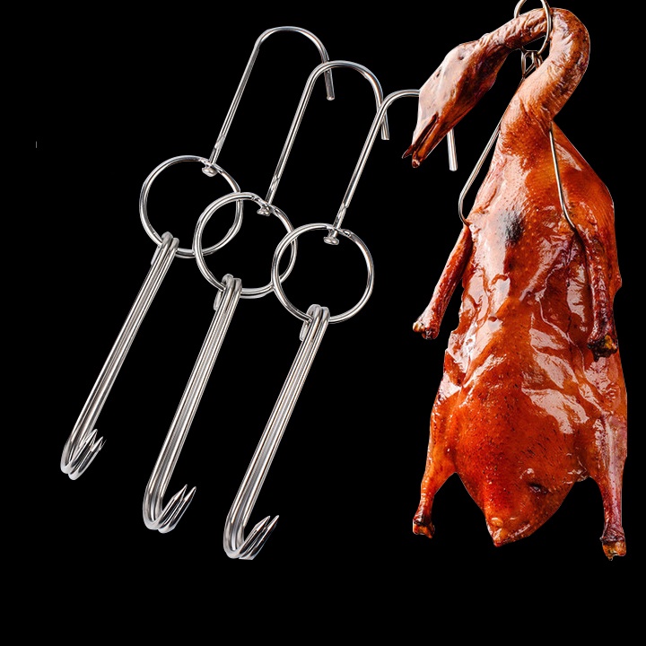 4“/6”/8“ Stainless Steel BBQ Double Hooks Meat Hooks Poultry Roasting ...