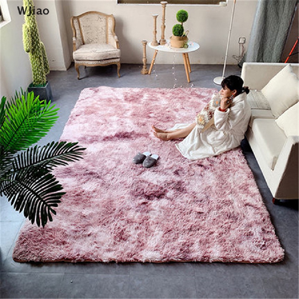 WJiao 1PC 40*40cm Shaggy Tie-dye Carpet Printed Plush Floor Fluffy Mats ...
