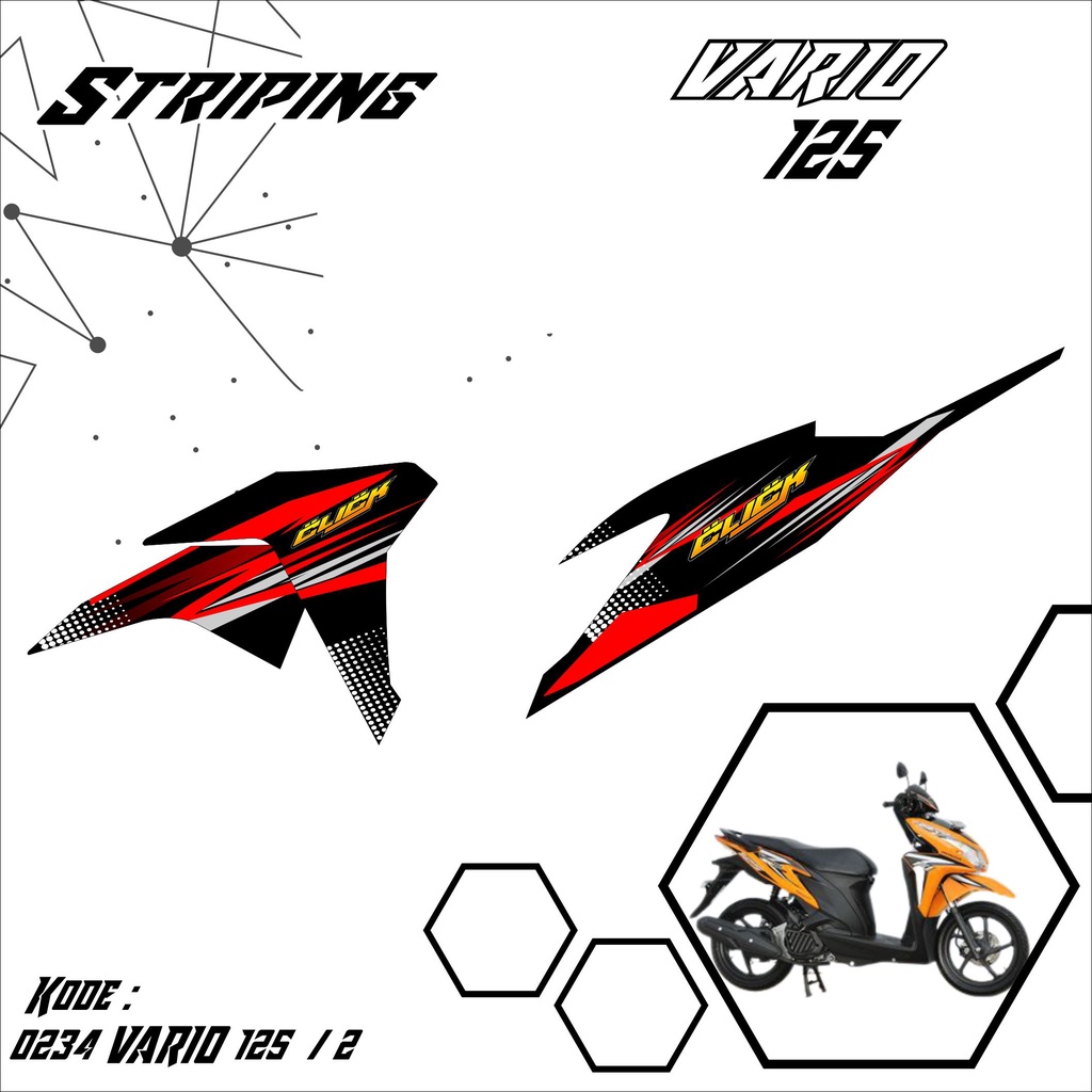 Honda Click 125 Motorcycle Striping sticker-sticker list Variation ...