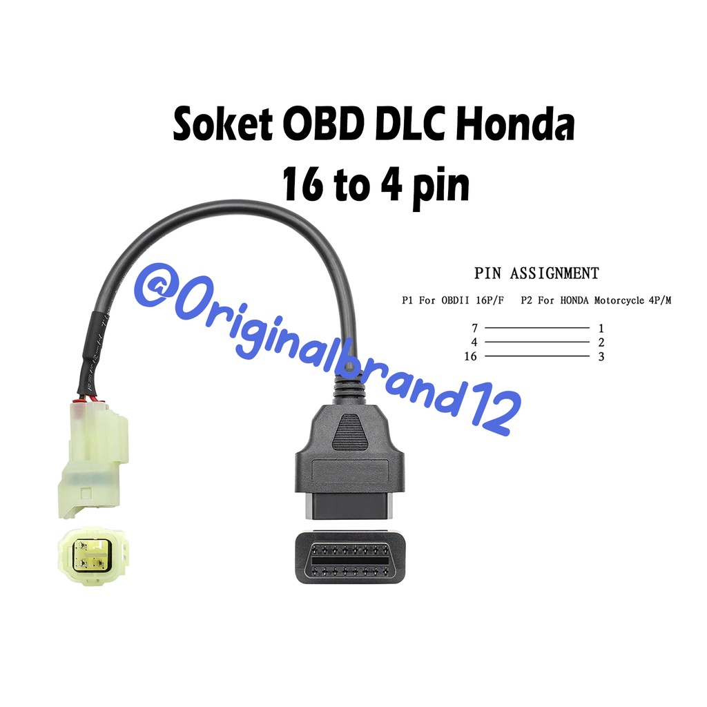 Honda ECU Socket motorbike obd2 cable Adapter 16 pin to 4 pin | Shopee ...