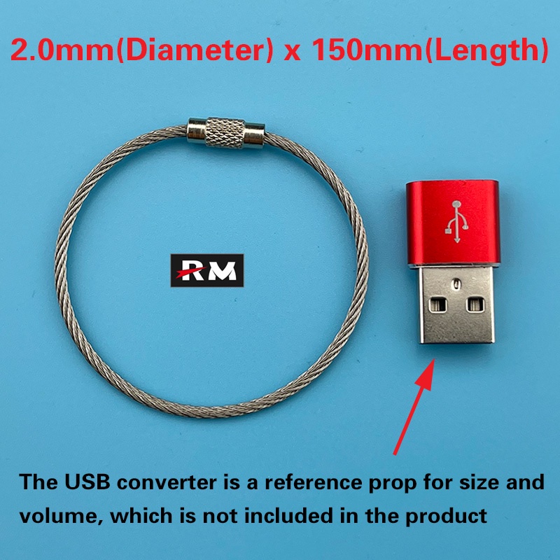 20PCS EDC Stainless Steel Wire Keychain Ring Key Cable Key Ring Locking ...