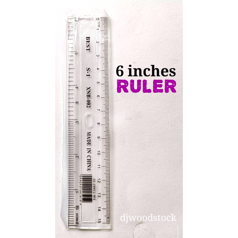 6 inches RULER, TRANSPARENT RULER 6 INCHES, SOLD BY PIECE | Shopee ...