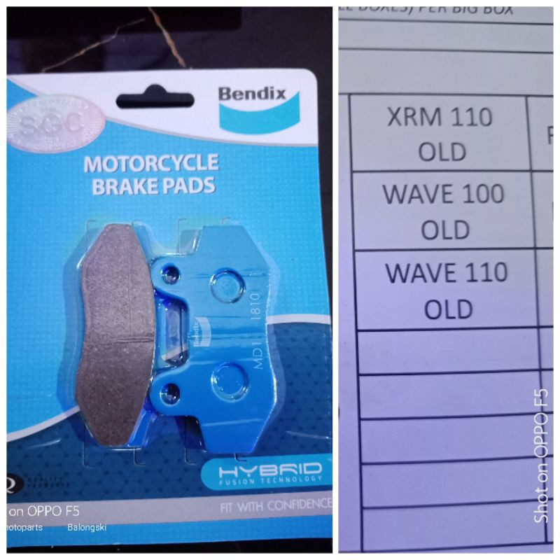 BENDIX Brake Pad For honda wave100 & xrm 110 | Shopee Philippines
