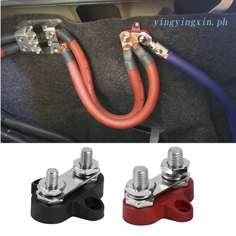 YIN Bus Bar Terminal Block Heavy Duty Dual M8 Positive Power Distribution Stud for Truck RV Boat ...