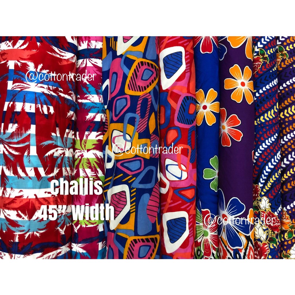 Challis Rayon 45" Width TELA/FABRIC ONLY (YARD) | Shopee Philippines