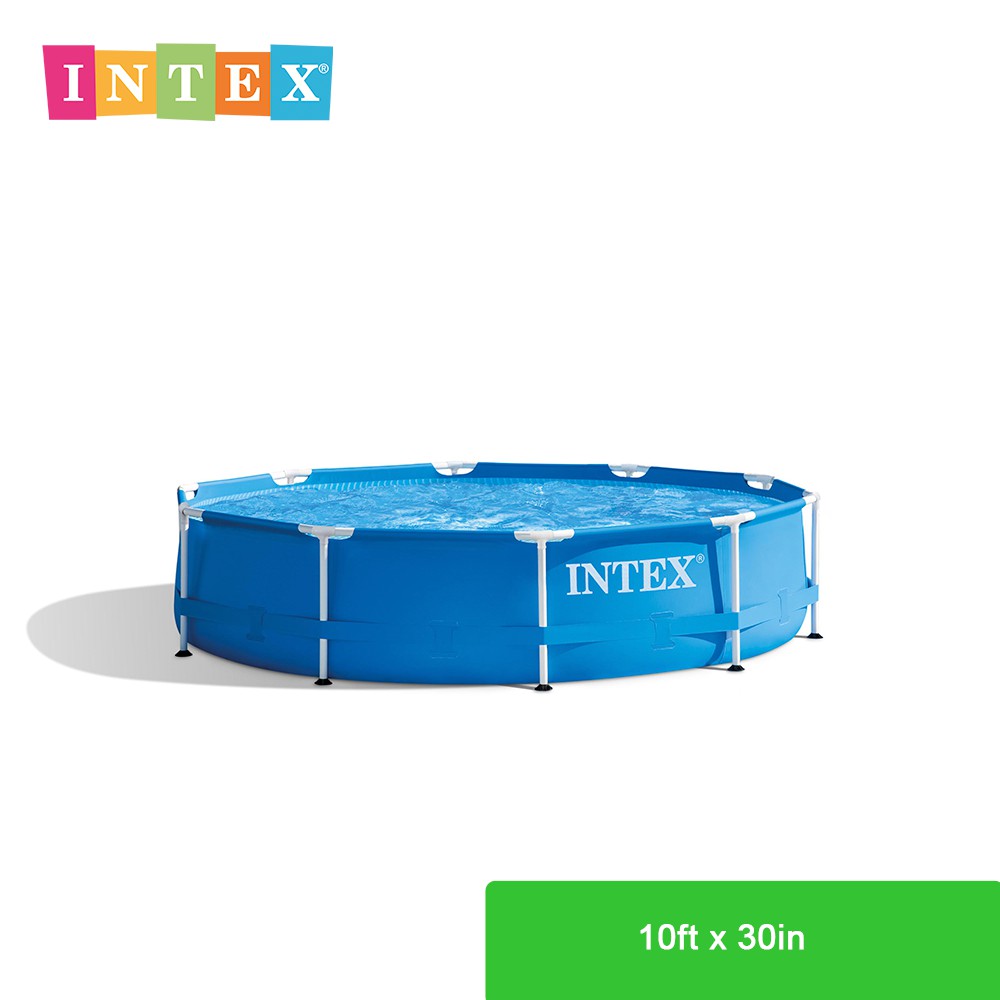 Intex® 28202 Metal Frame Pool Set w/ 330 Gal Filter Pump Ages 6+ (10ft ...