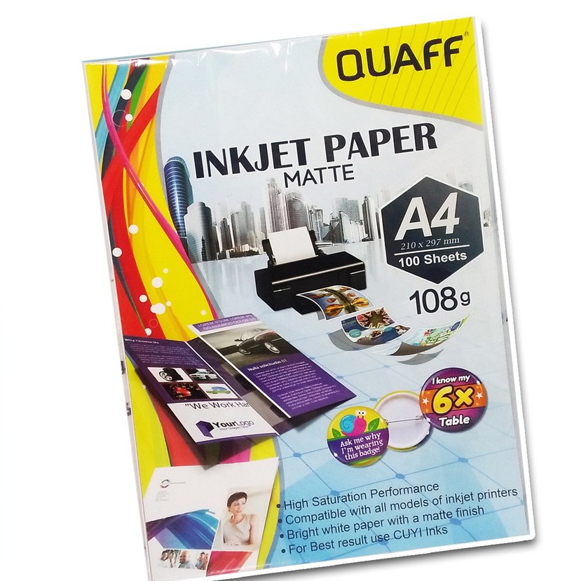 QUAFF Inkjet Paper (Matte) 108gsm | Shopee Philippines