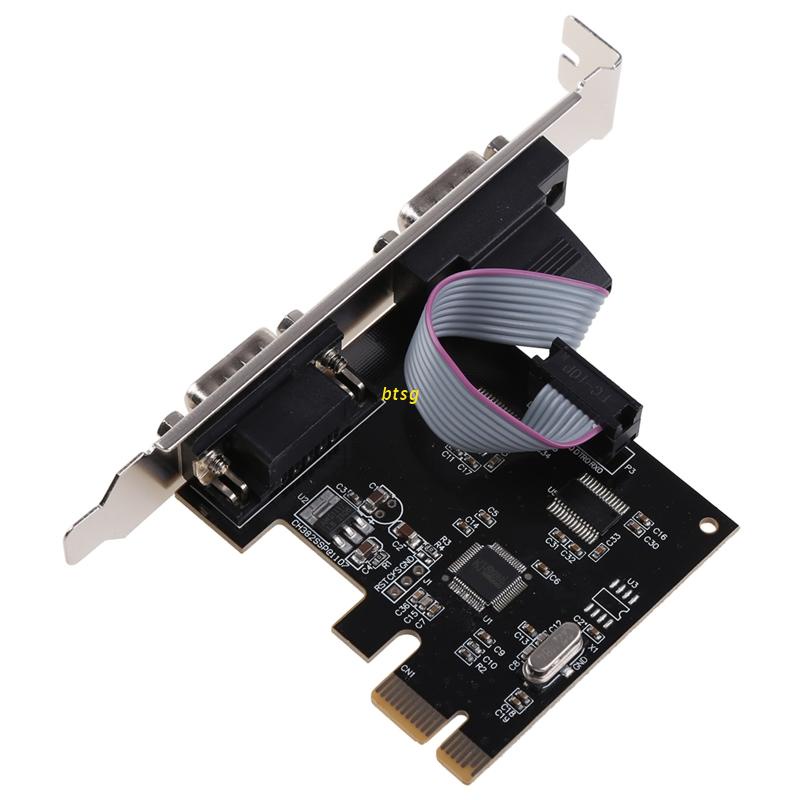 btsg PCIe Dual Serial Expansion Card Chip AX99100 2 Port Industrial DB9 COM RS232 | Shopee ...