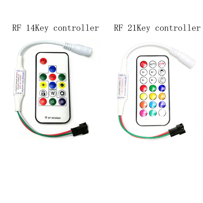 RF 14key 21key mini little led pixel strip light controller for WS2811 ...