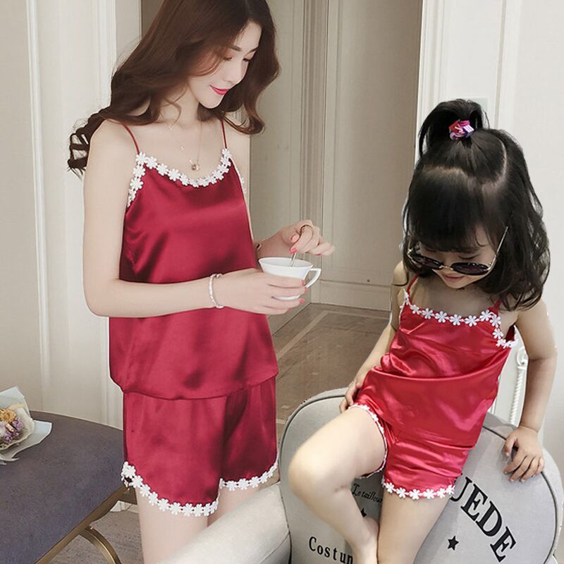 Mother and daughter pyjamas mom and daughter pyjamas sleepwear thin ...