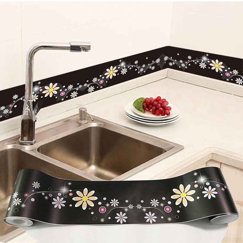 3D Wall Stickers PVC Self-Adhesive Waterproof Wallpaper Borders Kitchen ...