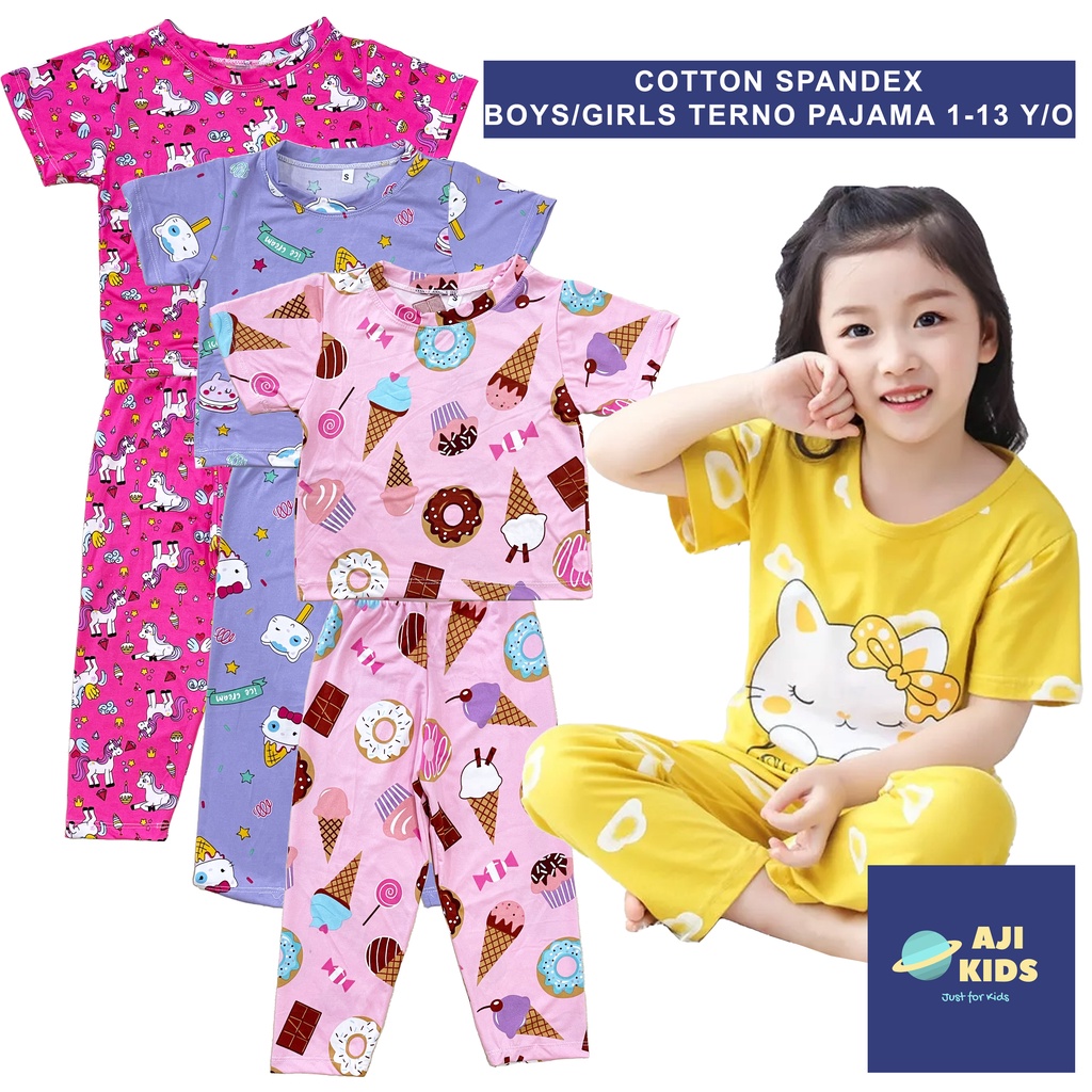 AJI KIDS Boys Girls UNISEX Pajama Cotton Spandex Cartoon Prints ...