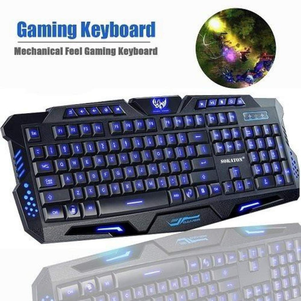M200 USB Gaming Keyboard with Three Color Backlight Multimed | Shopee ...