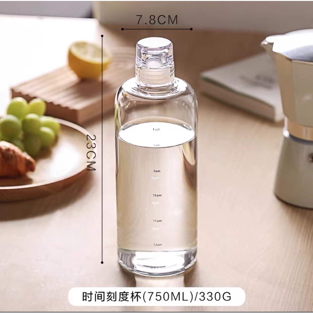 FB Newest Design 500 & 700ml Motivational Daily Water Bottle & Clear ...