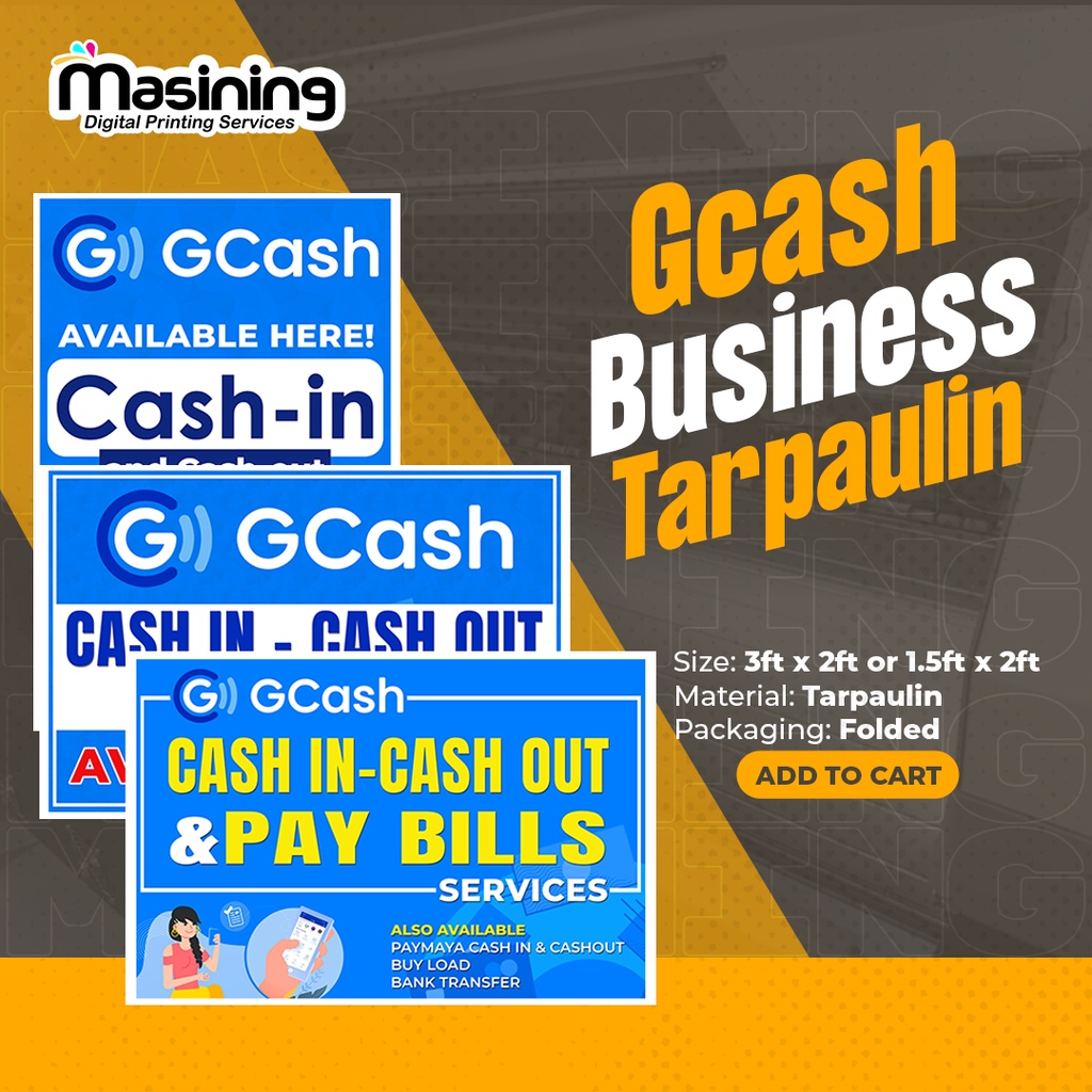 Business Tarpaulin - Gcash 3ft x 2ft / 1.5ft x 2ft | Shopee Philippines