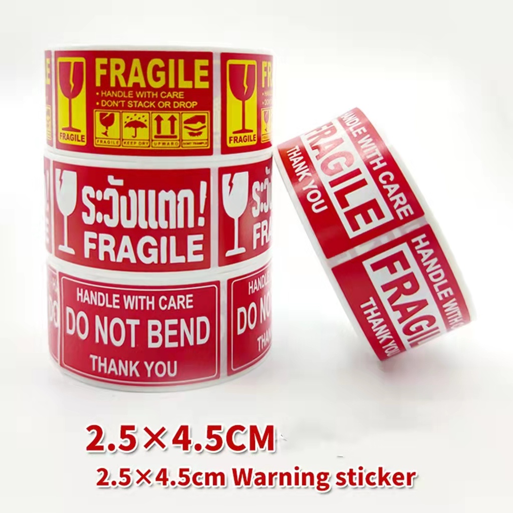waring stickers 2.5*4.5 Mm Red Fragile Stickers Handle with Care ...