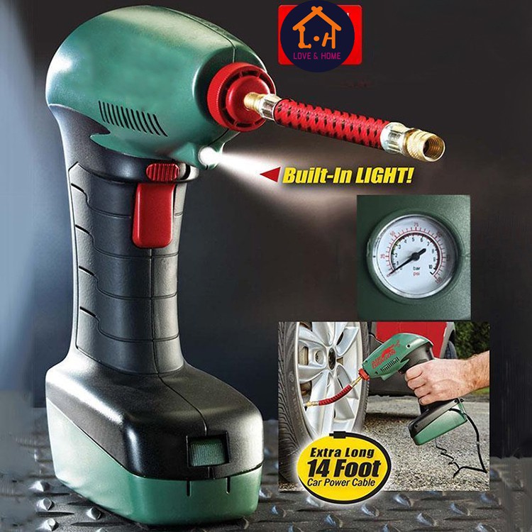 LOVE&HOME Handheld Portable Air Compressor (Green) | Shopee Philippines